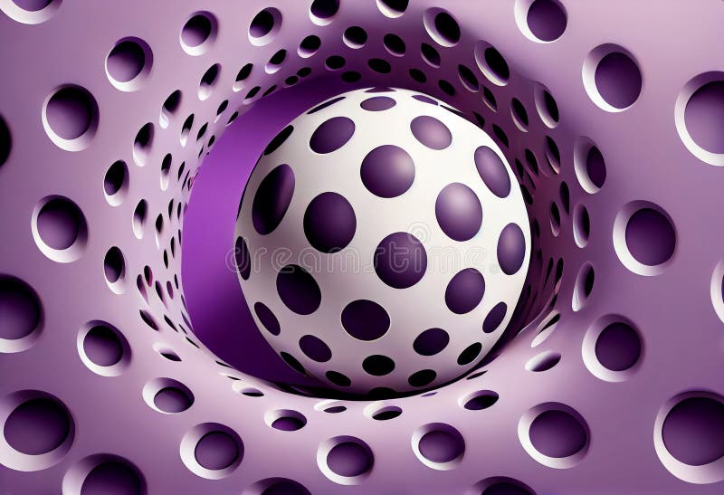 Visual Illusion. a Ball is Moving on Rotating Mottled Lack Purple Hole. Generative Ai Stock ...
