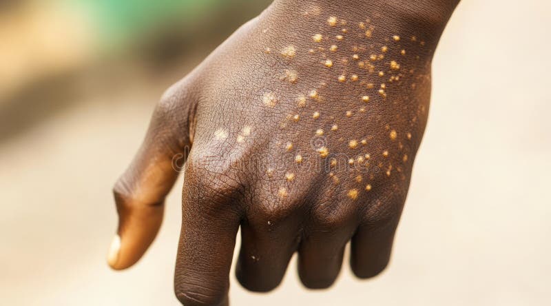 Detailed CloseUp of a Hand Displaying Symptoms Associated with the ...