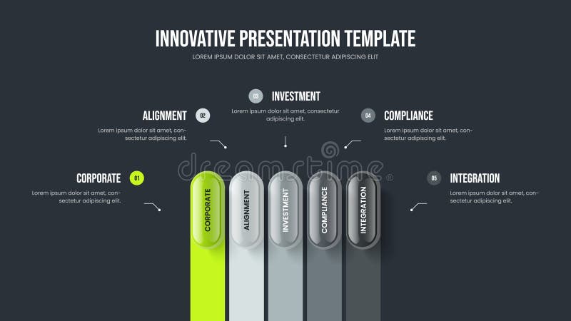 Visual Innovation 5 Option Diagram Frame Layout Stock Vector ...