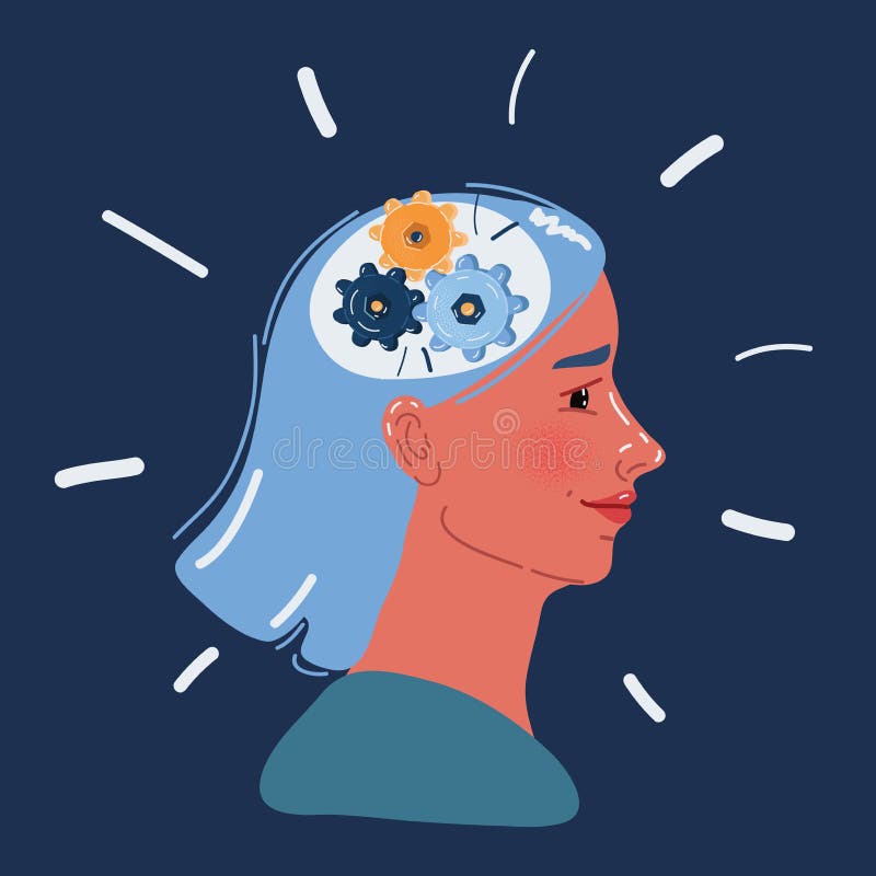 A Visual of the Inside of a Woman S Brain Stock Vector - Illustration ...