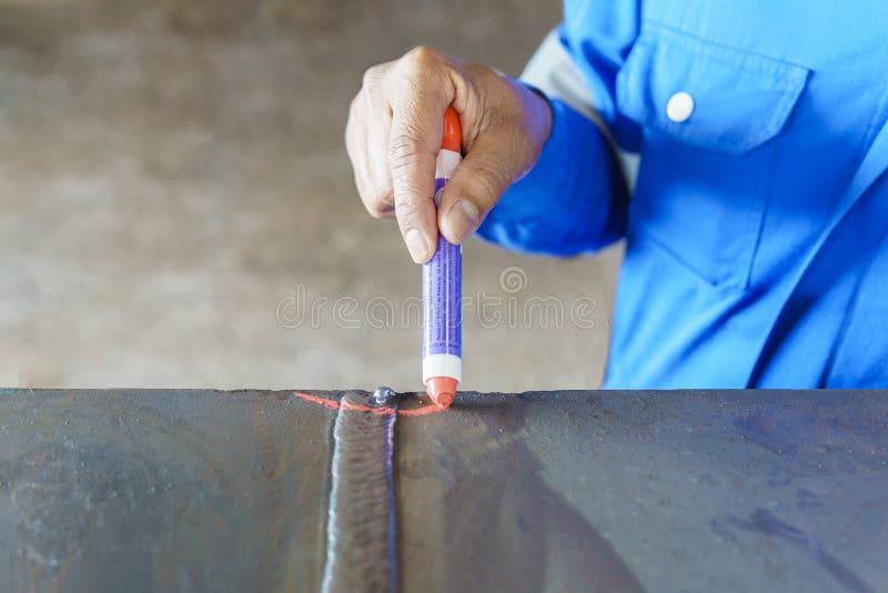 Visual Inspection (VI) or Visual Testing (VT), Marking Defect on Welded ...