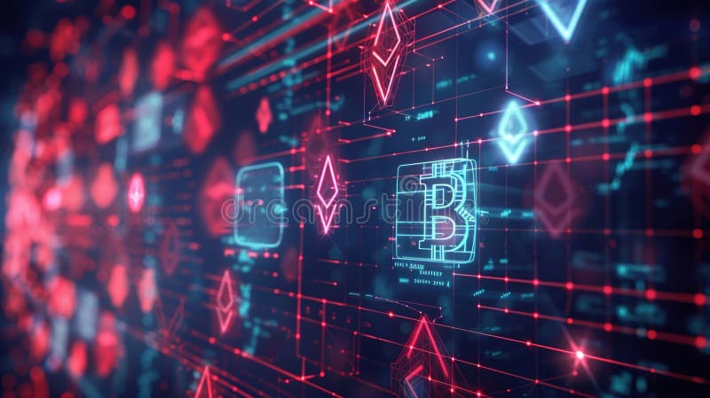 Visual Interpretation of Crypto Trends with AI Powered Data Intelligence Stock Image - Image of ...