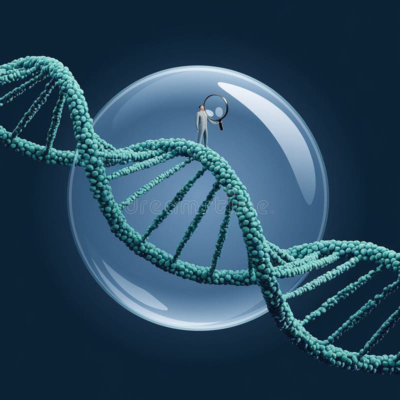 A Visual Journey into DNA stock illustration. Illustration of dark ...