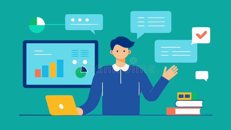 Visual Learning Aids a Scene Showing a Virtual Classroom Setting Where ...