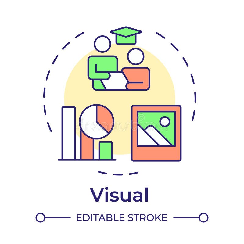 Visual Lerners Multi Color Concept Icon Stock Vector - Illustration of ...