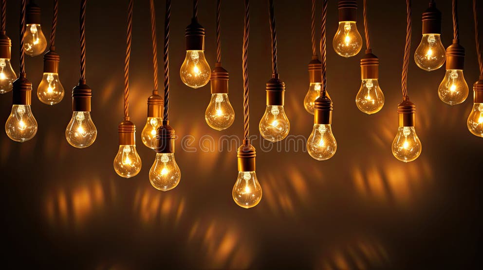 Visual light bulb chain stock illustration. Illustration of shapes ...