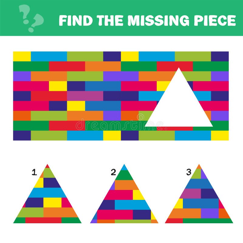 Find Missing Piece - Puzzle Game for Children Stock Vector ...