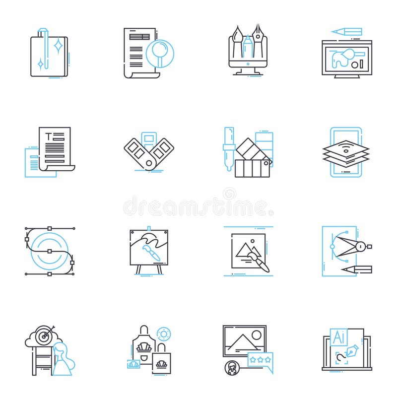 Visual Market Linear Icons Set. Aesthetics, Branding, Colors, Design ... Visual Market Linear Icons Set. Aesthetics, Branding, Colors, Design ...