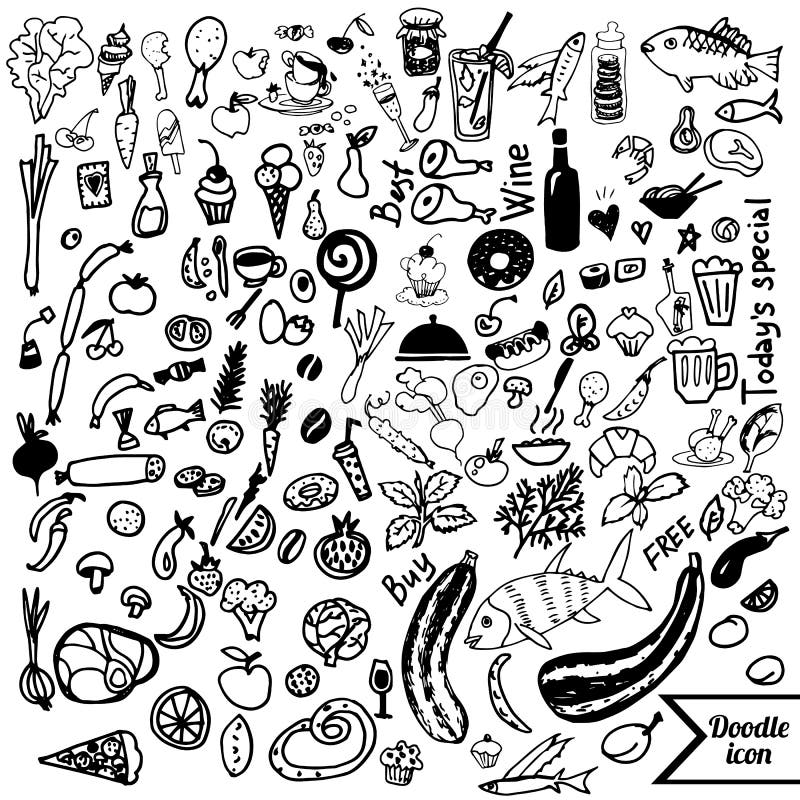 Visual Media Doodle stock vector. Illustration of chiken - 43308786