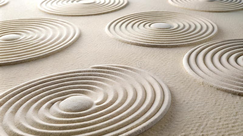 A Visual Meditation: Circles of Sand in the Zen Pattern AI Generated ...