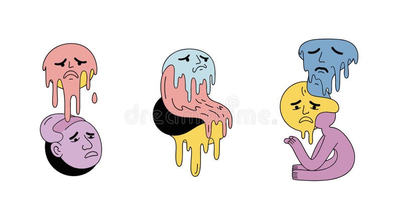 A Visual Metaphor for Depression a Flat Minimalist Vector Design with ...