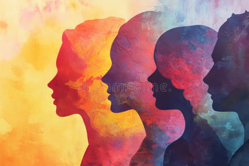 A Visual Metaphor of Intertwined Faces in Warm Colors, Illustrating ...