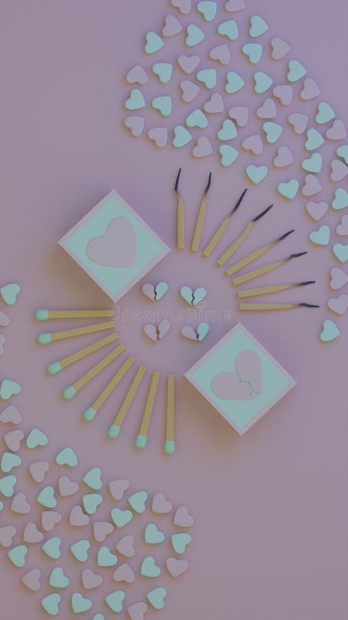 Visual Metaphor for Love and Heartbreak in Pastel Colors Stock Photo ...