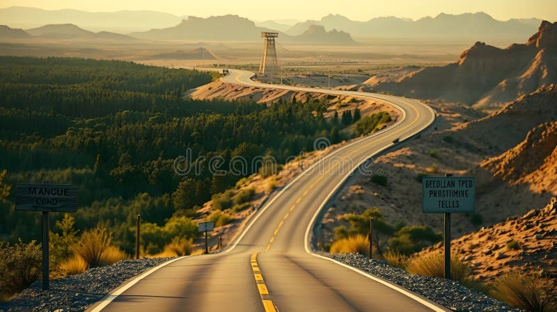A Visual Metaphor a Road Winding through Different Landscape Stock ...