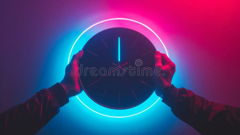 Visual Metaphor of Time Change. Stock Image - Image of violet, digital ...