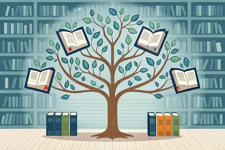 A Visual Metaphor of a Tree with Branches Made of Books- Generated by ...