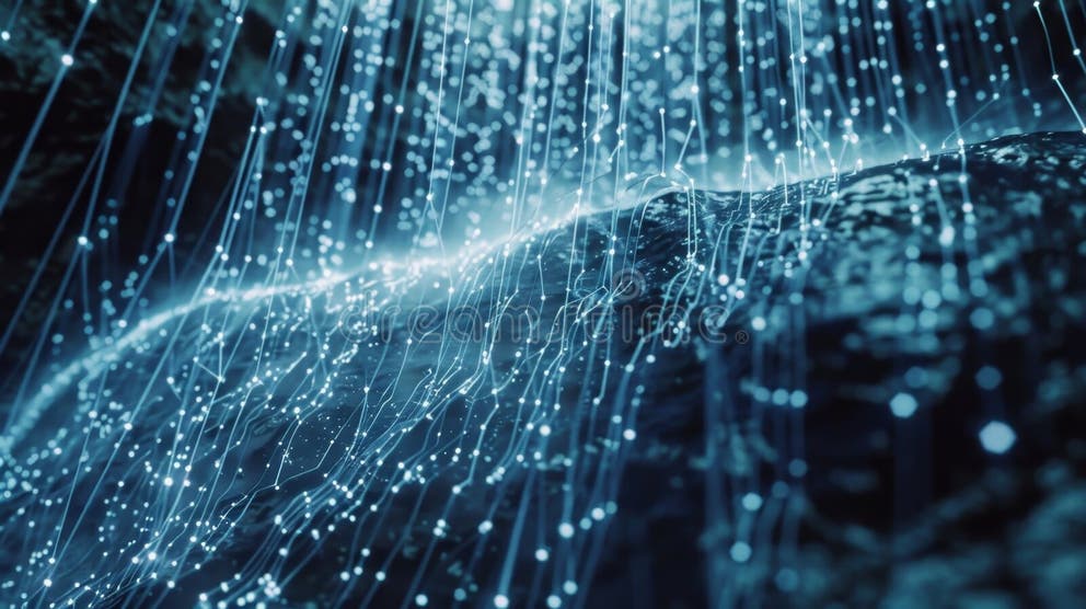 A Visual Metaphor of a Waterfall with Data Cascading Down from One ...