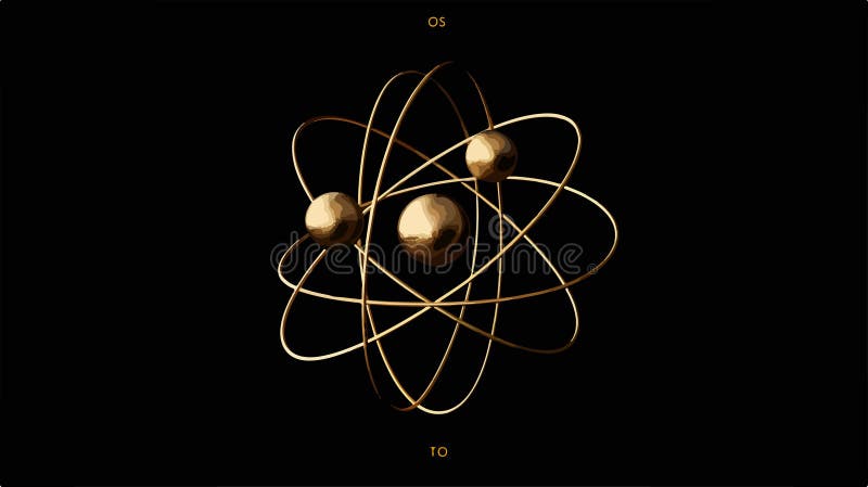 Molecule Atom Structure on Black Background for Scientific ...