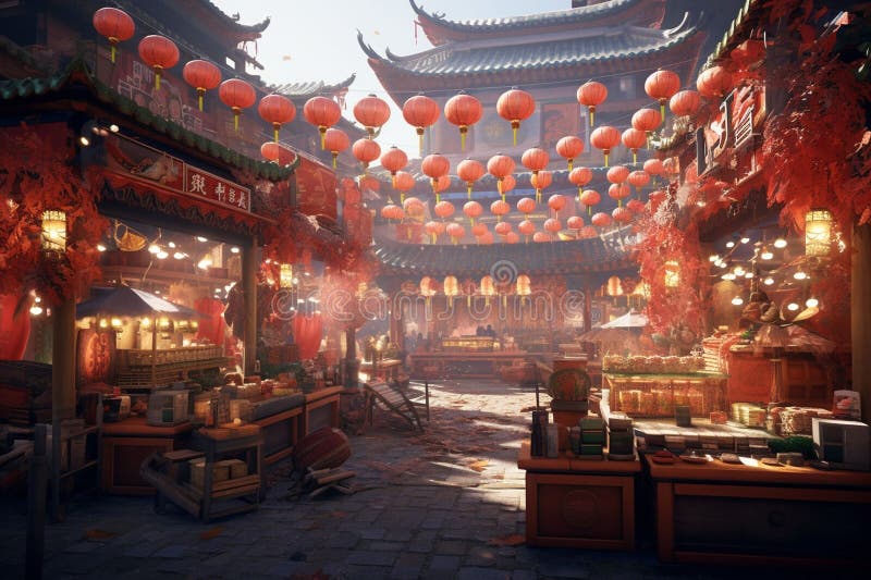 Visual Narratives of a Chinese New Year Festive Stock Illustration ...