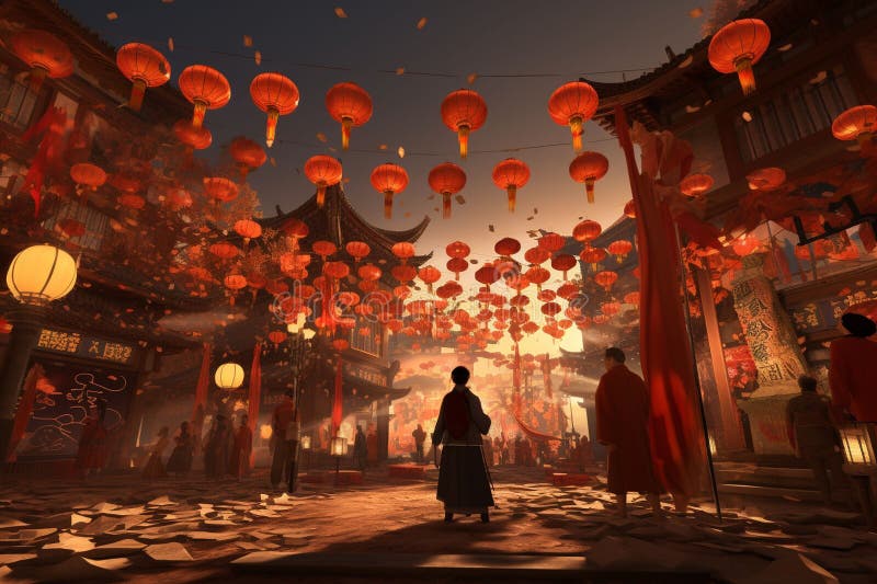 Visual Narratives of the Chinese New Year Story Stock Illustration ...