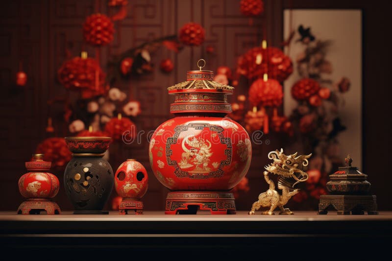 Visual Narratives of a Chinese New Year Symbolic Stock Illustration ...