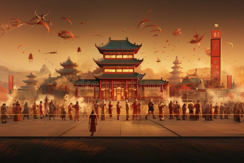 Visual Narratives of a Chinese New Year Stock Illustration ...