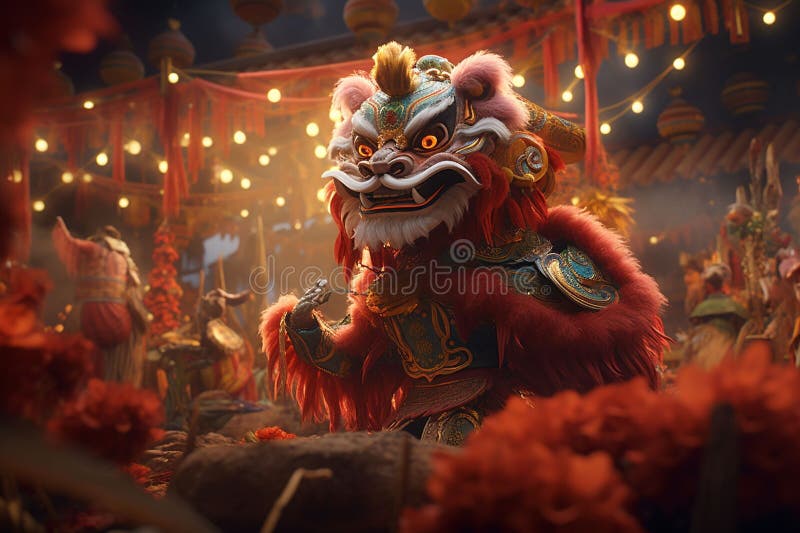 Visual Narratives Depicting the Legend of Nian Stock Illustration ...