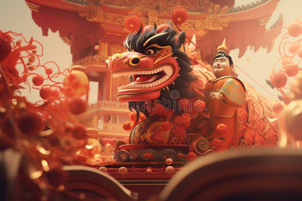 Visual Narratives Depicting the Legend of Nian Stock Illustration ...