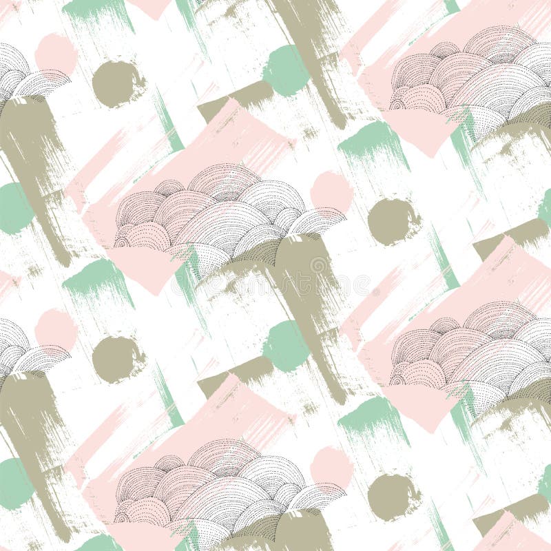 Visual Noise. Messy Trendy Artistic Background Hand Drown Textures ...