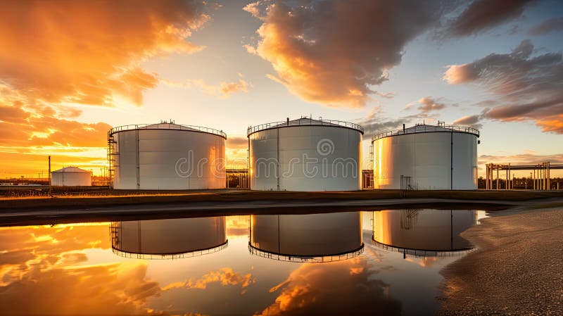 Visual oil storage tanks stock illustration. Illustration of ...