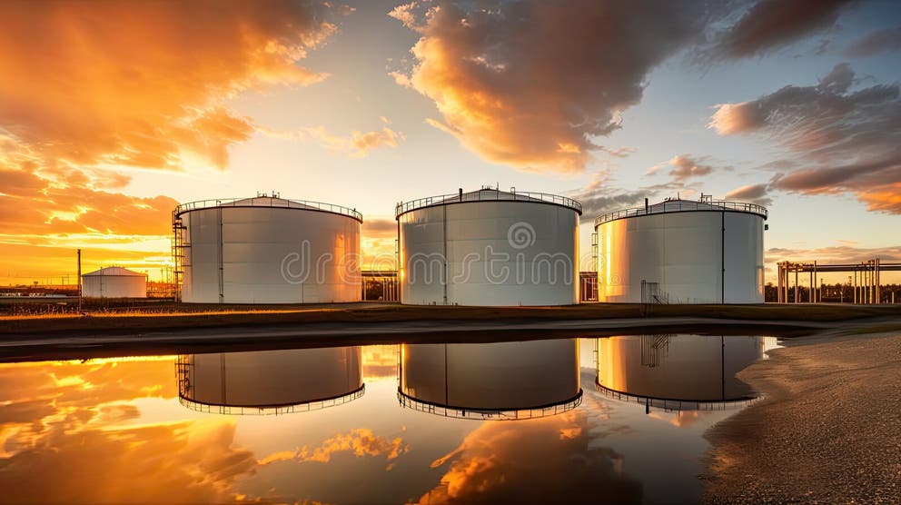 Visual oil storage tanks stock illustration. Illustration of ...