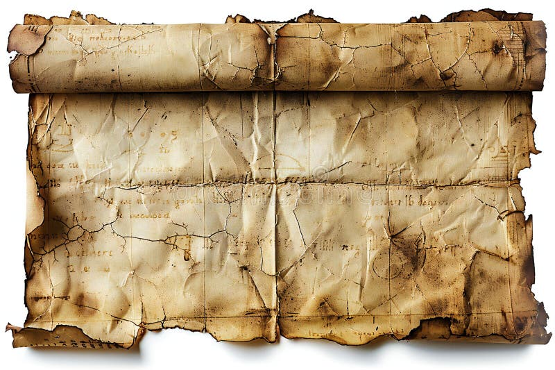 Visual Old Vintage Ancient Papyrus Scroll Banner on a White Background ...