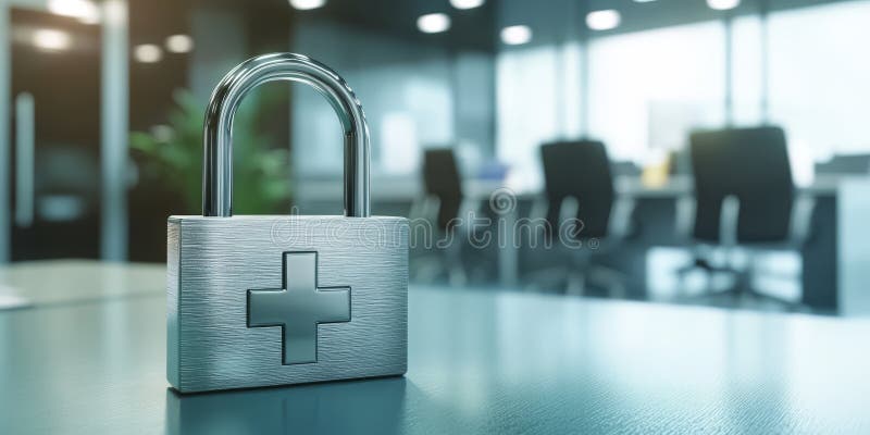 Visual of a Padlock in a Hospital To Represent Enhanced Healthcare Data ...