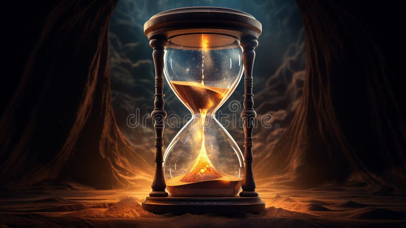 Eternal Sands: Time S Surreal Embrace Stock Illustration - Illustration ...