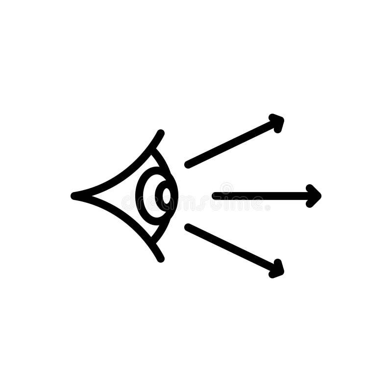 Black Line Icon for Visual Perception, Visual and Eyesight Stock ...