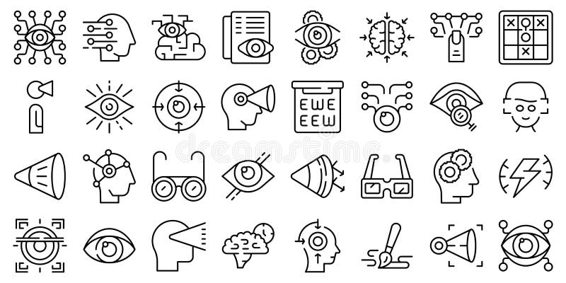 Visual Perception Icons Set Outline Vector. Future Trendy Stock Vector ...