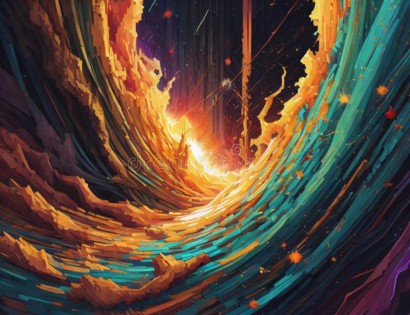 Visual Portrayal of Various Shapes on a Multicolored Background ...