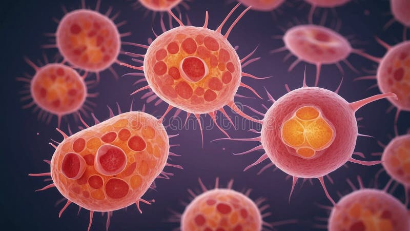 Detailed View of Human Cells Showcasing Structure and Function Under ...