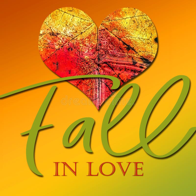 Visual Pun FALL in LOVE with the Autumn Season Stock Image - Image of ...