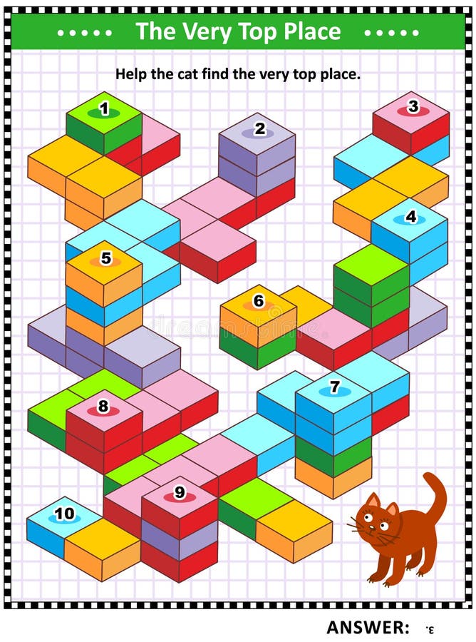 Building Blocks Visual Puzzle Stock Vector - Illustration of cartoon ...