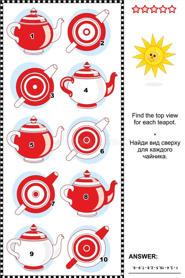 Find Top View Visual Math Puzzle Stock Vector - Illustration of blocks ...