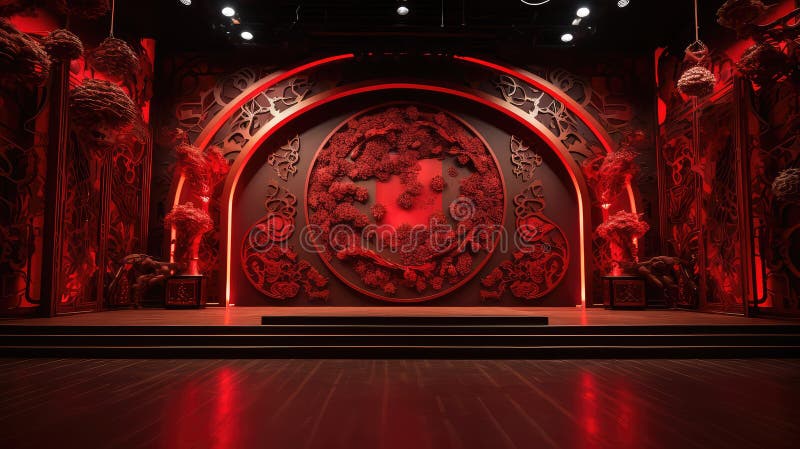 Visual Red Stage Background Stock Illustration - Illustration of ...