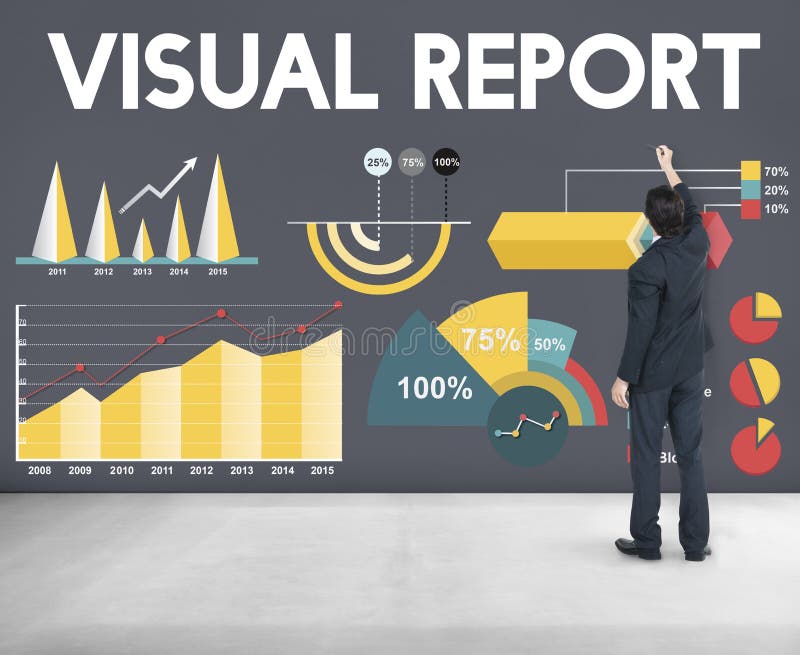 Visual Report Percentage Business Chart Concept Stock Image - Image of ...