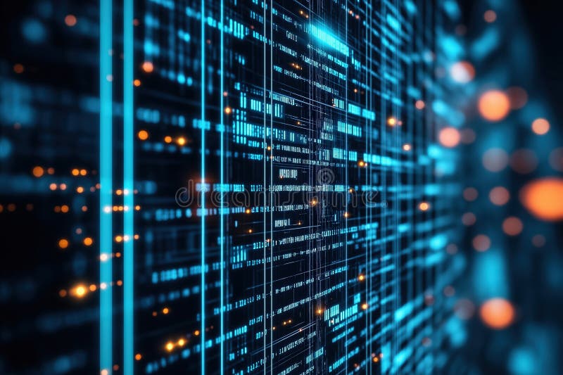 Visual Representation of Abstract Digital Data Flow in a Futuristic ...