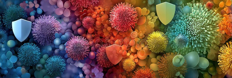 Visual Representation of an Abstract Healthy Immune System with Vibrant ...