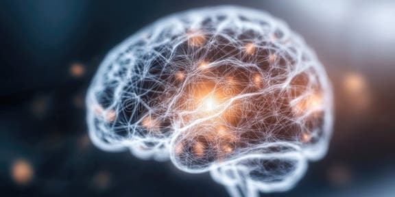 Visual Representation of an AI Brain Showcasing Neural Connectivity and ...