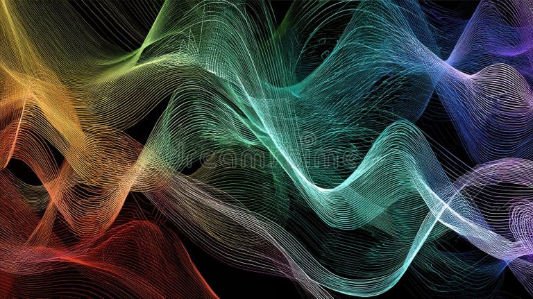 Visual Representation of Algorithmic Art Featuring a Flowing Spectrum ...