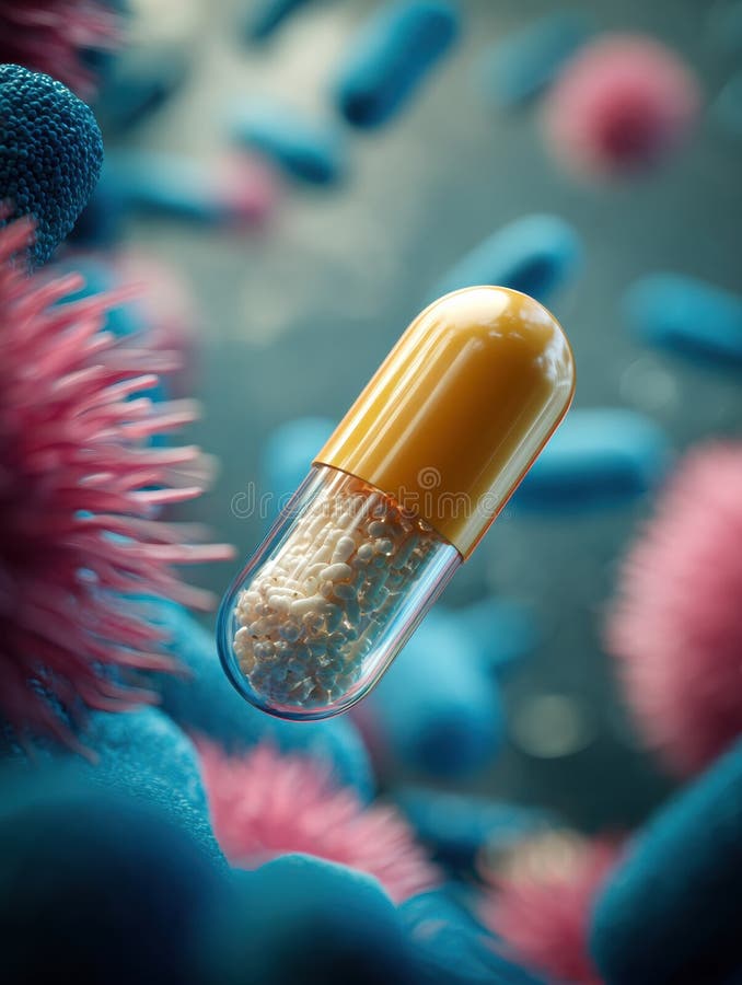 Visual Representation of Antibiotic Pill Capsule Facing Resistant ...