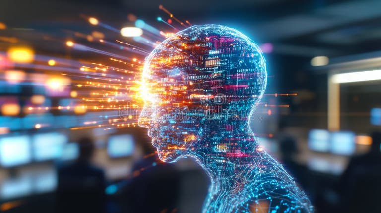 Visual Representation of Artificial Intelligence Merging with Human ...