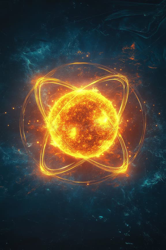 A Visual Representation of an Atom Showcasing Bright Energy and a ...